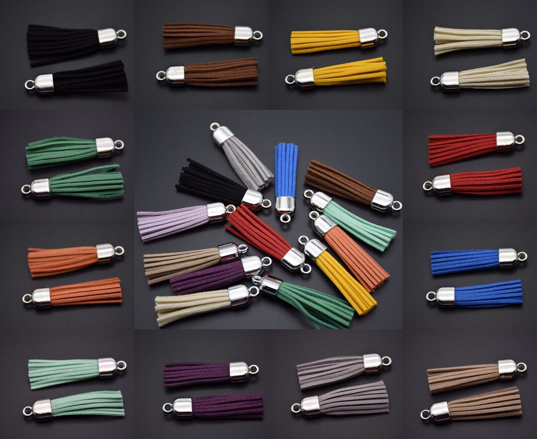 20 Suede Tassel Craft,60mm(2.3") Faux Leather Tassels,suede Tassels ...