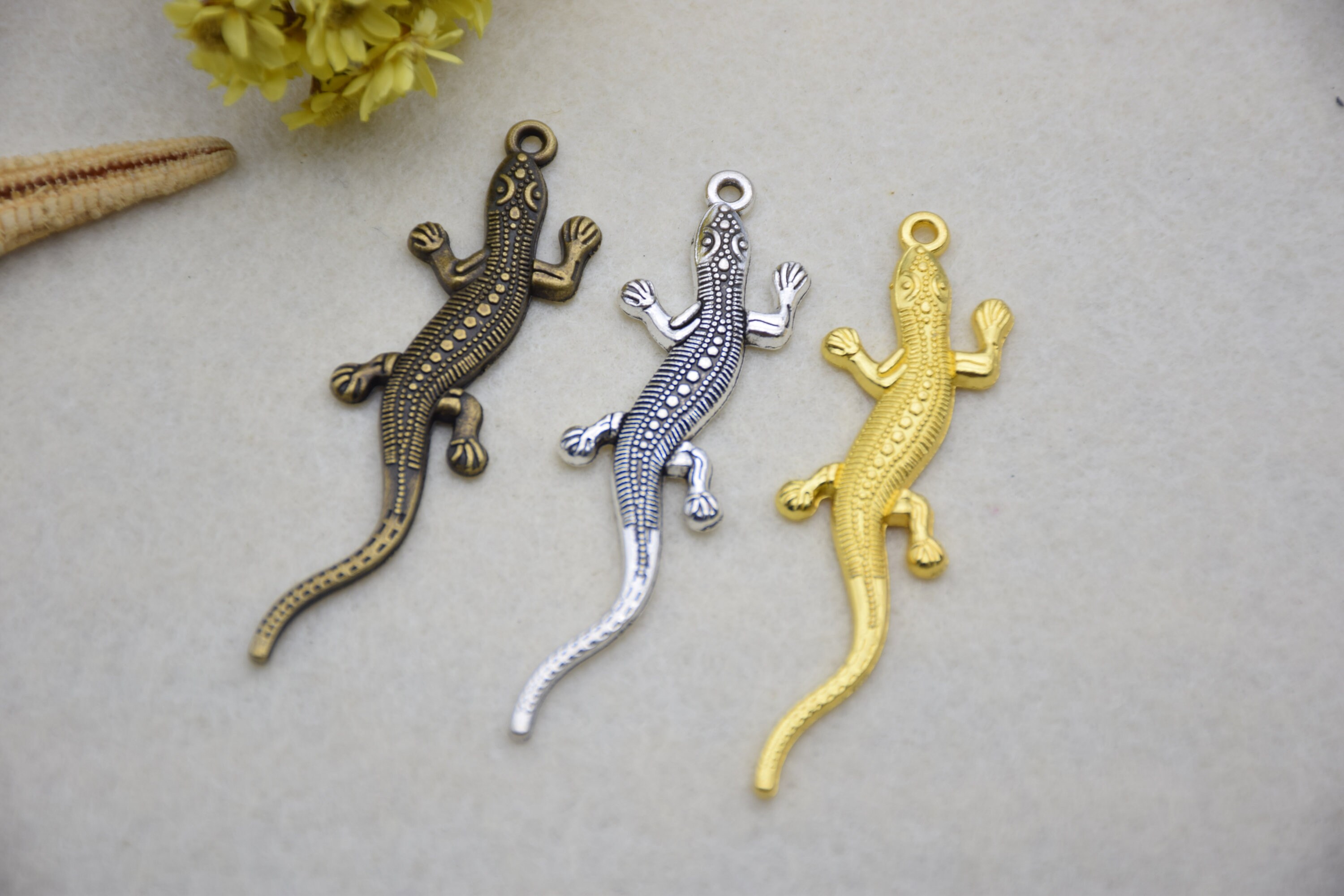 12 Gecko Charm Pendantlizard Animal Ornament Necklace - Etsy UK