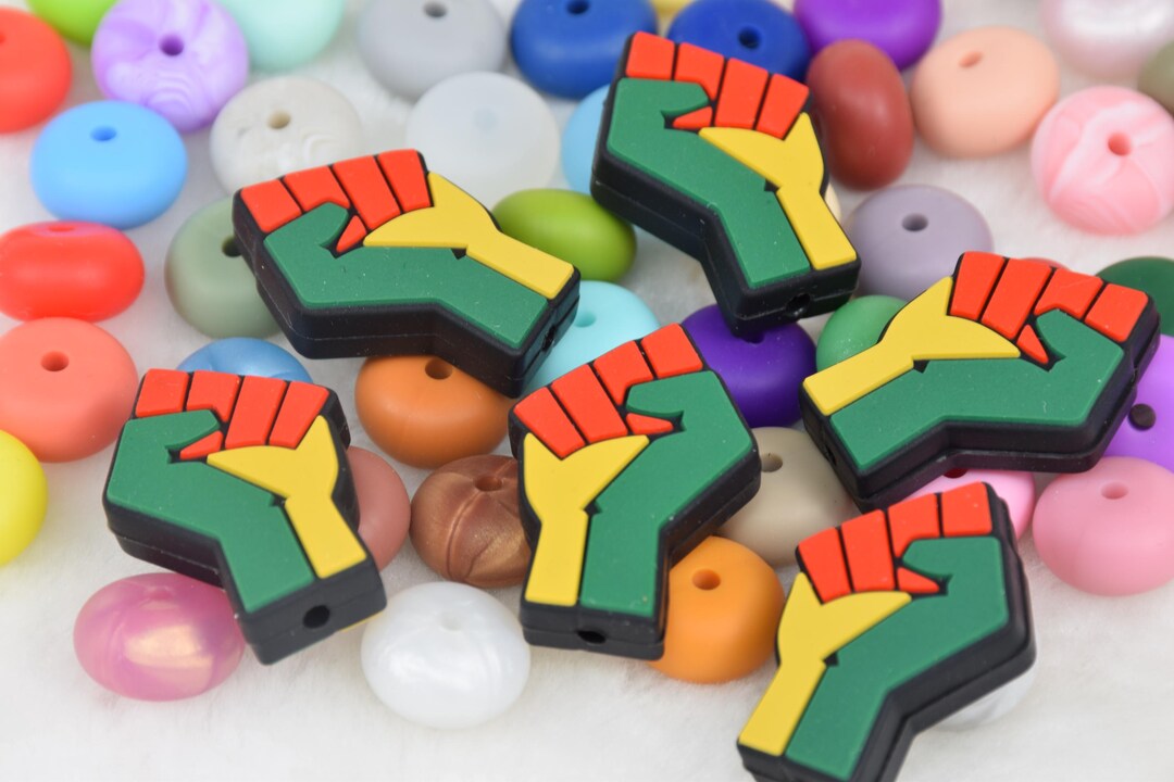 Black Lives Africa Hand Fist Silicone Beads,silicone Focal Beads,charms ...