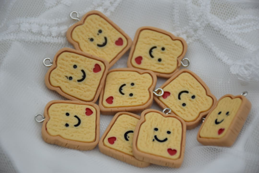 6/12/24 Resin Toast Bread Slice Charms Earring Necklace Bracelet ...