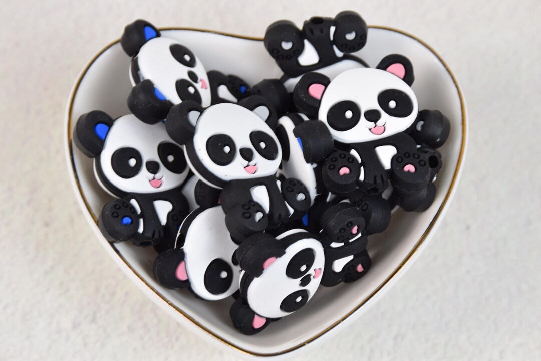Cartoon Cute Panda Animal Silicone Beads,silicone Focal Beads,charms ...