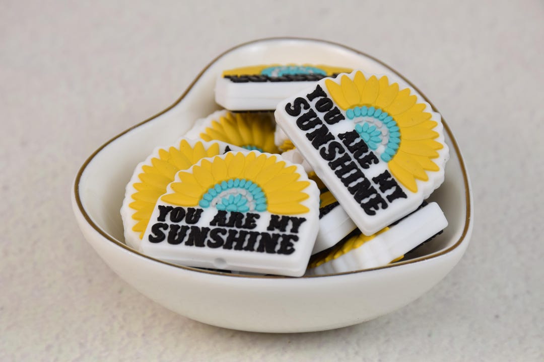 You Are My Sunshine Sunflower Silicone Beads,silicone Focal Beads ...