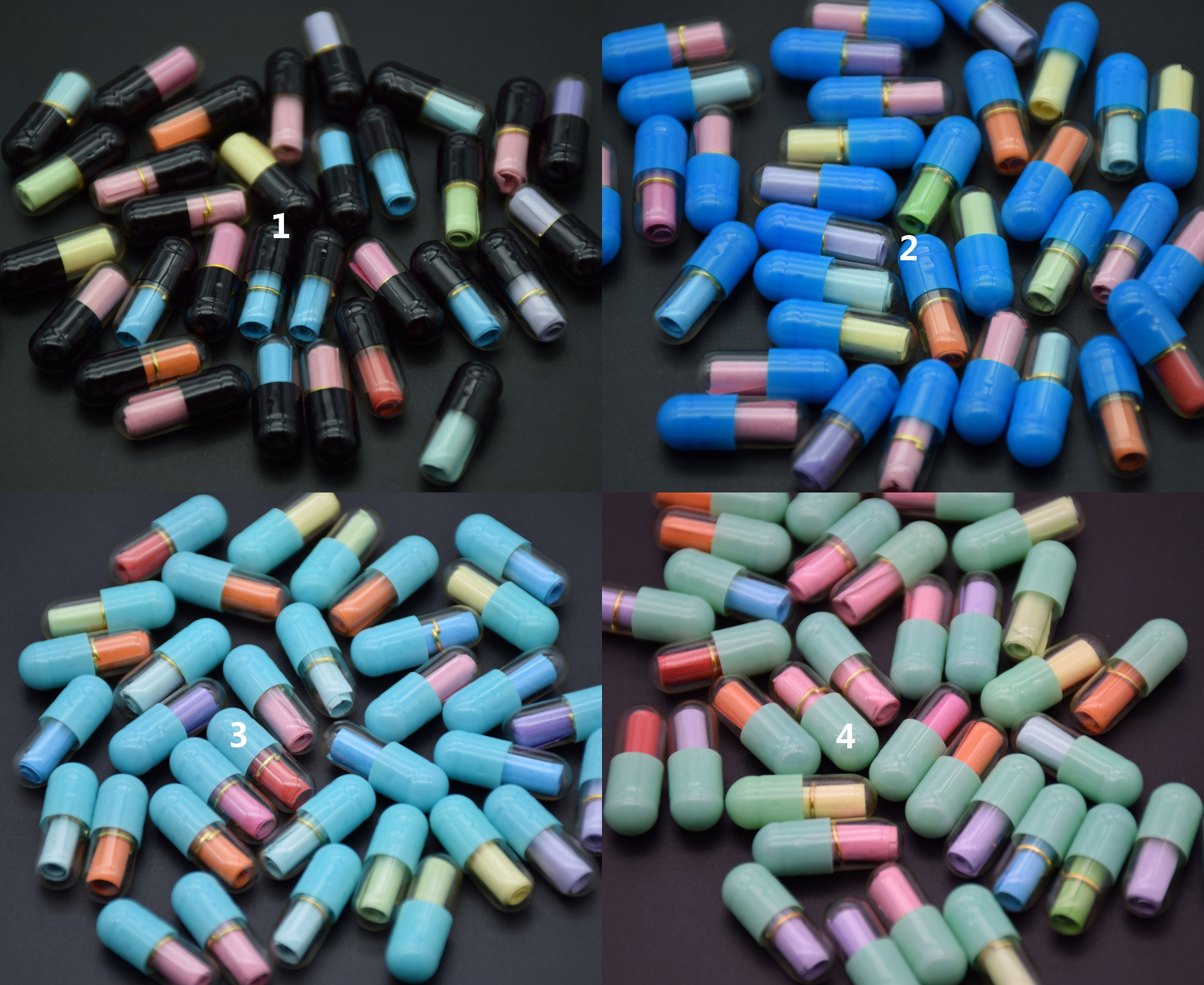 100 Kawaii Pill Capsule,wish Faux Pill,clear Secrect Blank Message Note ...