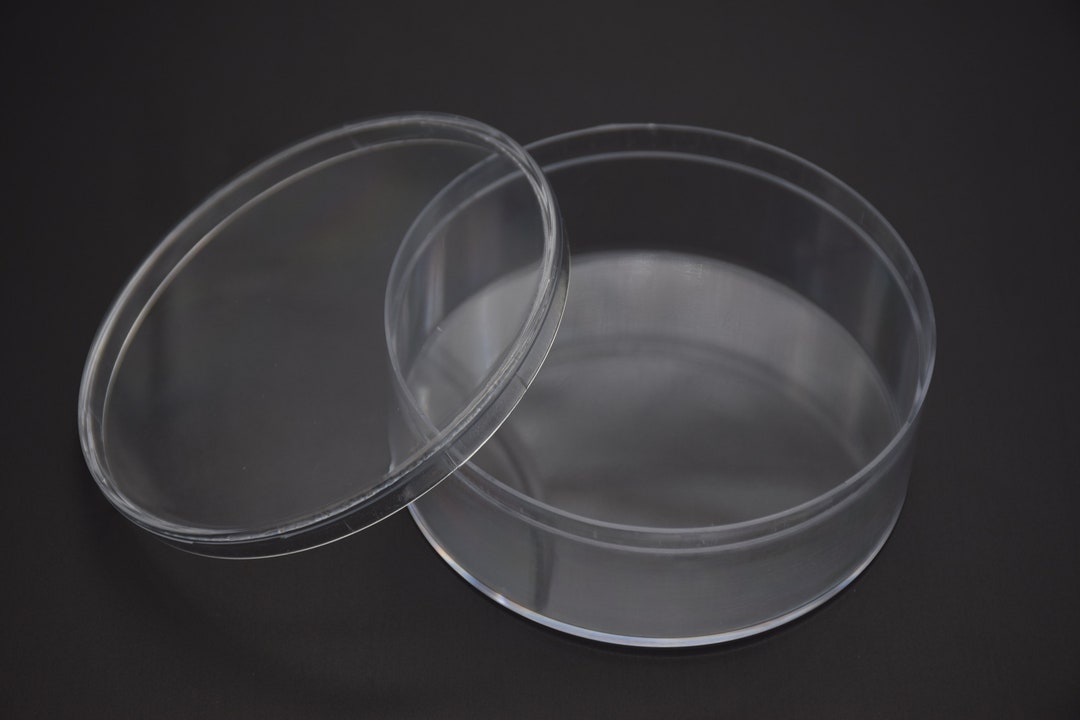 2pieces 80mmx30mm Round Clear Plastic Box,transparent Psbox With Lid ...
