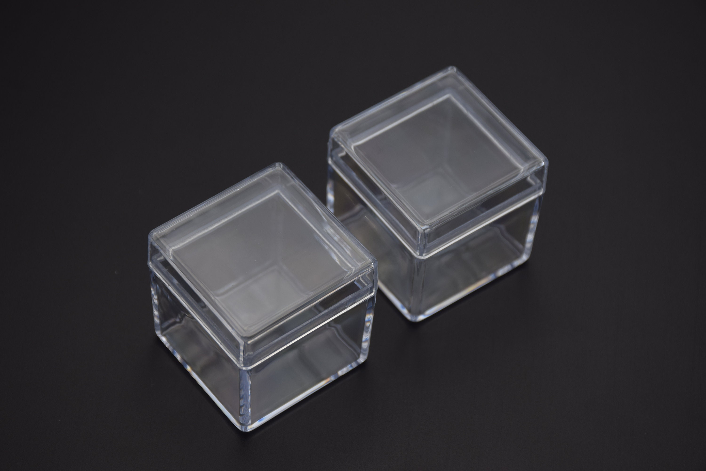 6Pieces 35mmx35mmx35mm square clear plastic box transparent ps box with lid clear box container plastic cases AB66