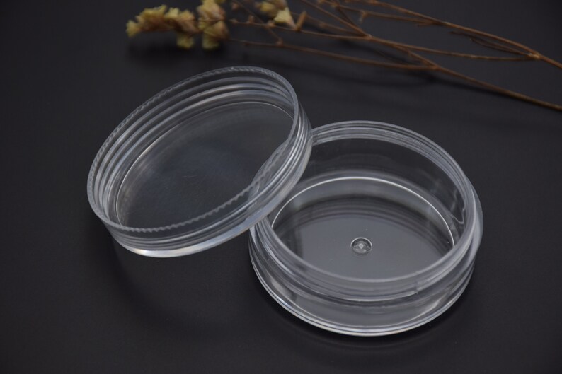 10pieces 50mmx20mm Round Clear Plastic Box,transparent Acrylic Box With ...