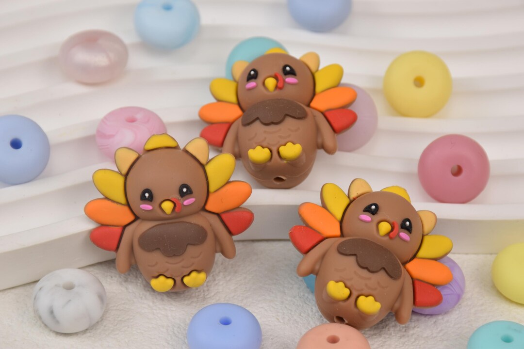 Thanksgiving Day 3D Turkey Gift Silicone Focus Beads,focal Beads,loose ...