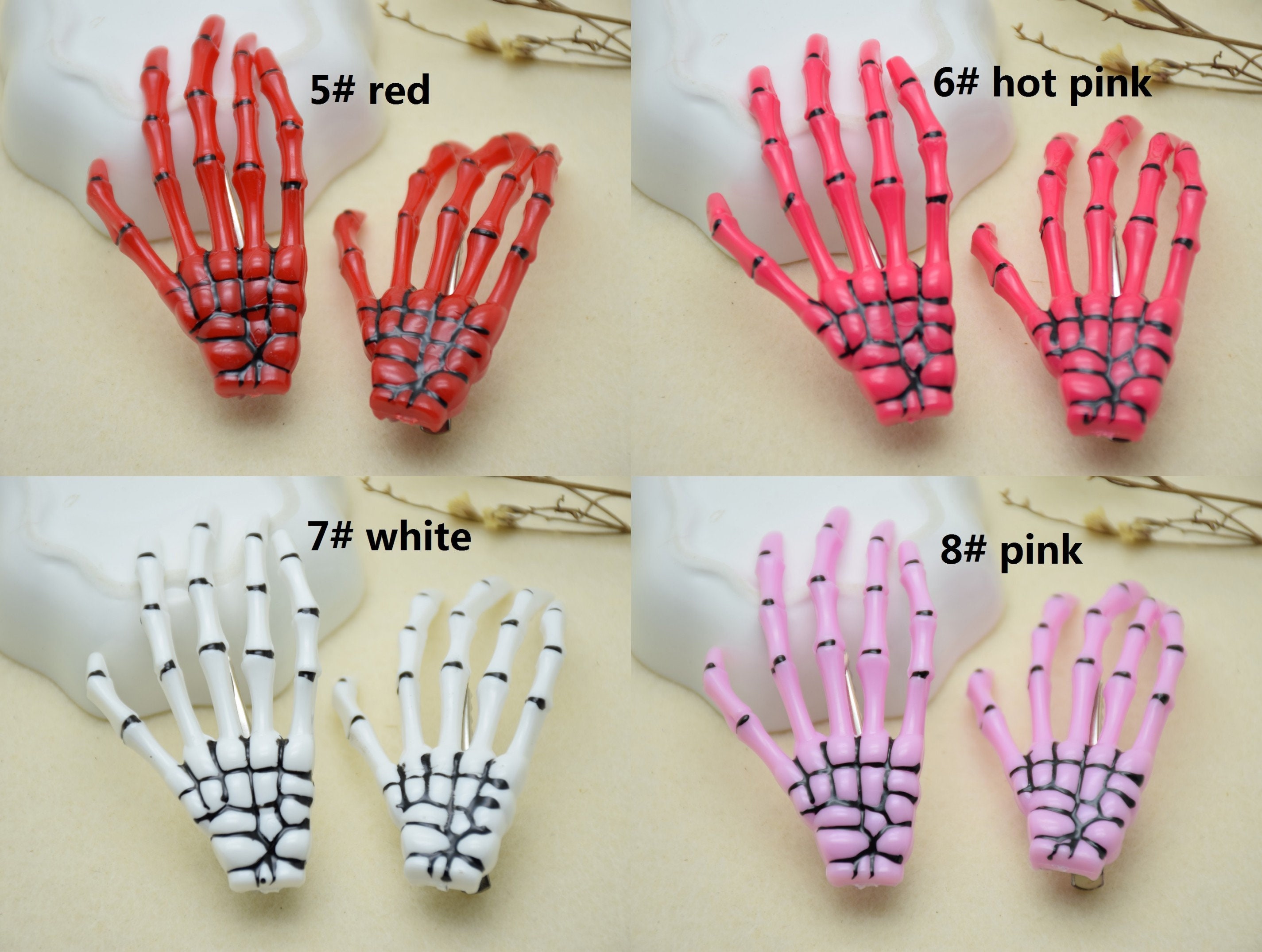 Choose Colors-12 Pcs Plastic Skull Hand/skeleton Hand With - Etsy