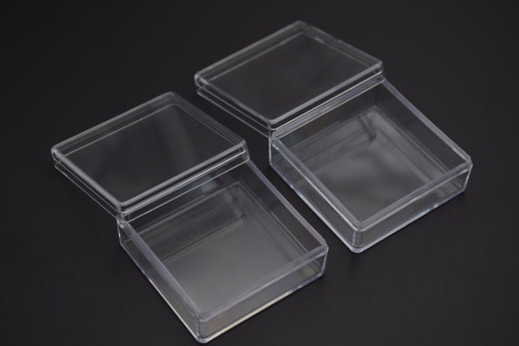 Small clear hard plastic boxes store