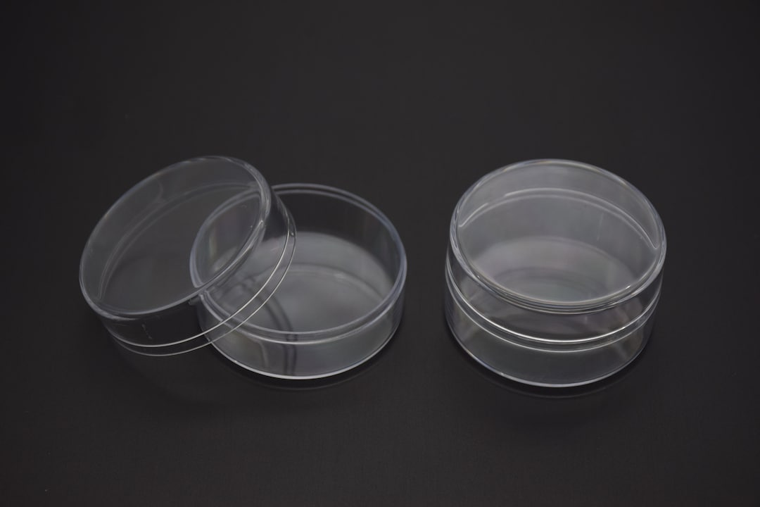 10pieces 45mmx25mm Round Clear Plastic Box,transparent Ps Box With Lid ...
