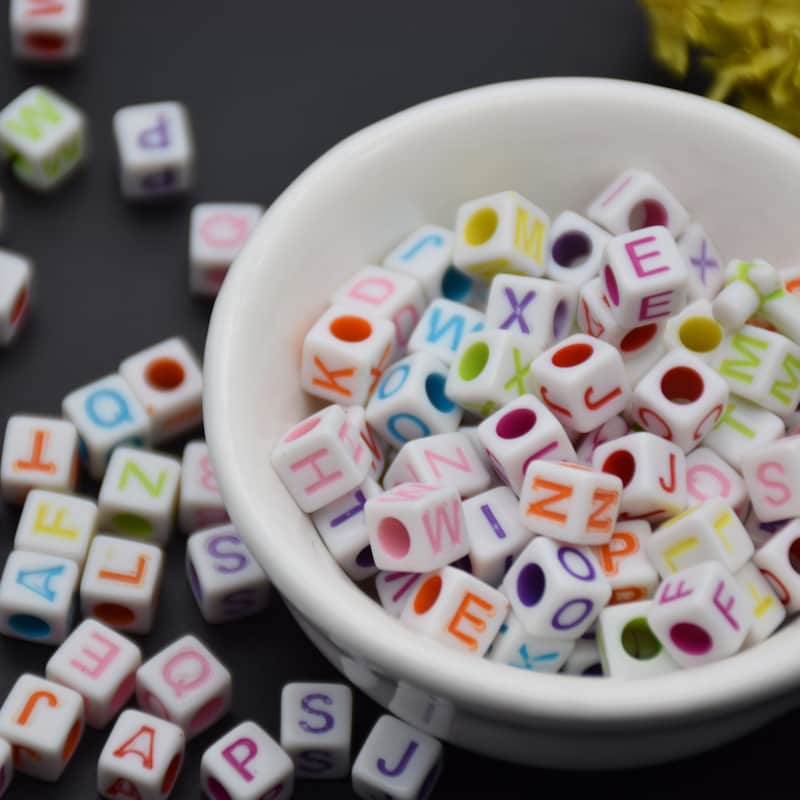 Square Color Letter Beads - Etsy