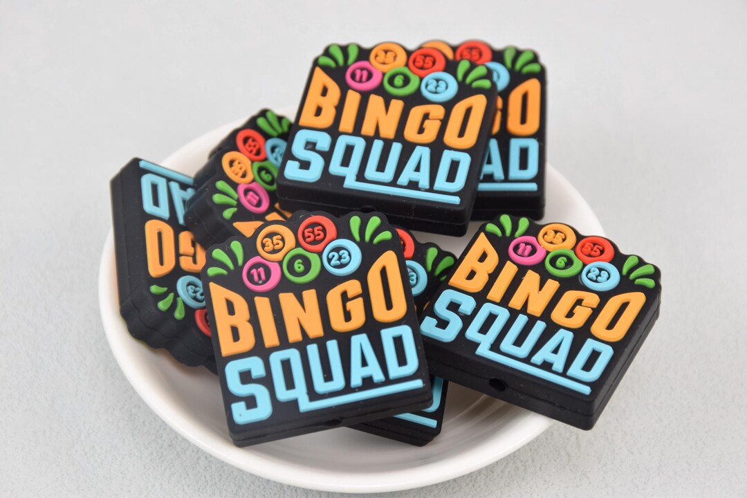Bingo Squad Silicone Beads,bingo Focal Beads,focus Beads,loose Beads ...