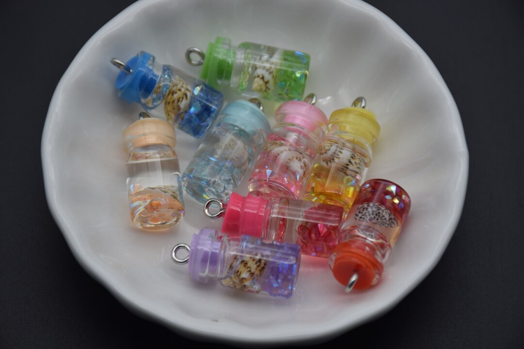 10 Glass Bottle Charm,glass Cup Charm,glass Mug Charm,bracelet Necklace ...