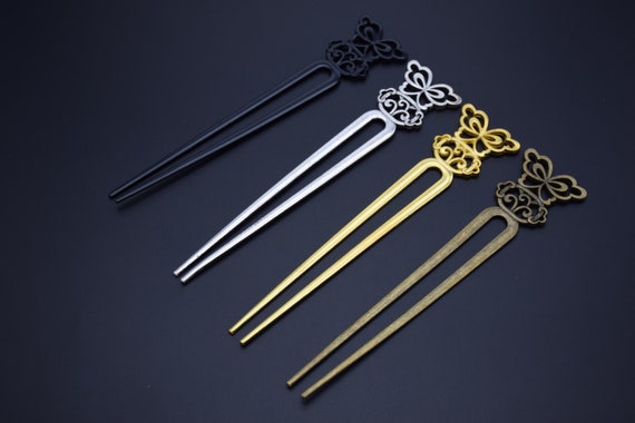 1piece Metal Hair Stickssimple Hair Stickspattened Hair | Etsy