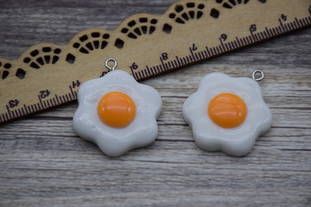 12 Egg Food Resin Slime Charms Pendants Cabochons Ornaments Decoration ...