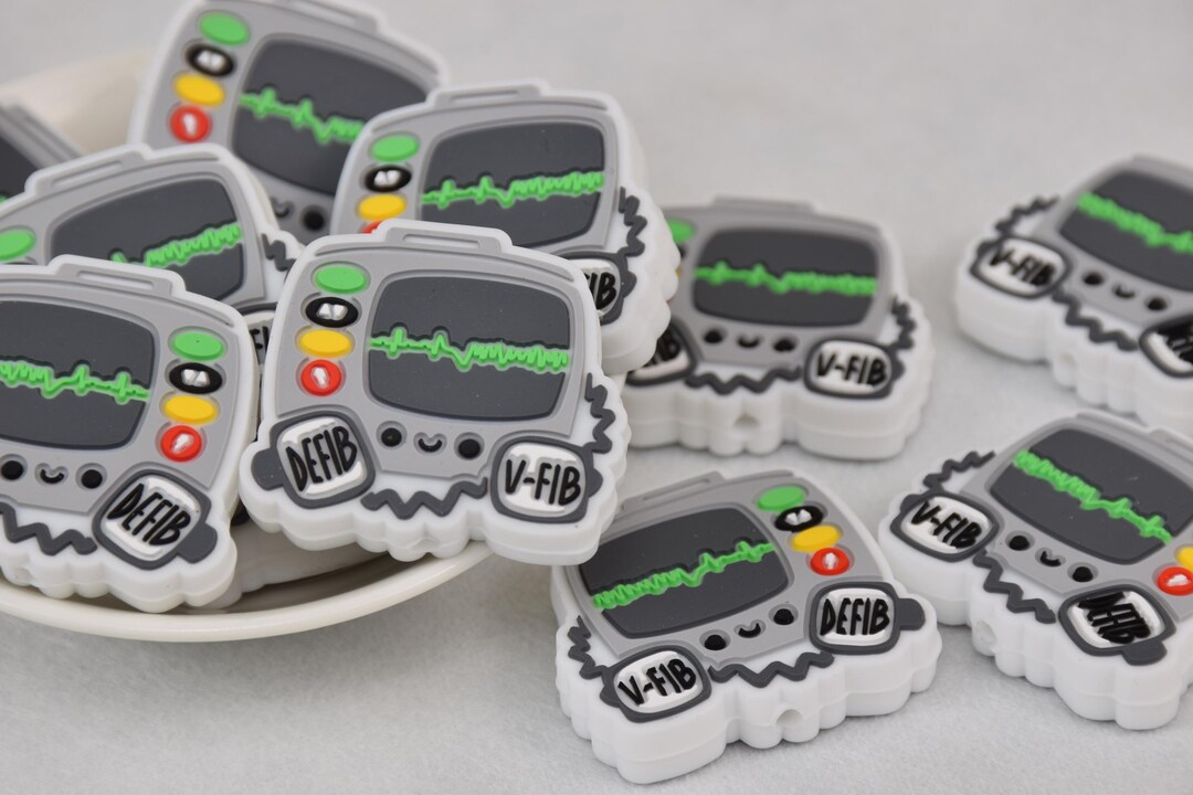 Defib V-fib Silicone Focus Beads,gift Focal Beads,wristlet Beads,charms ...