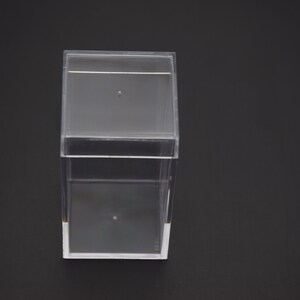 2pieces 37mmx37mmx65mm Square Clear Plastic Box,transparent Ps Box With ...