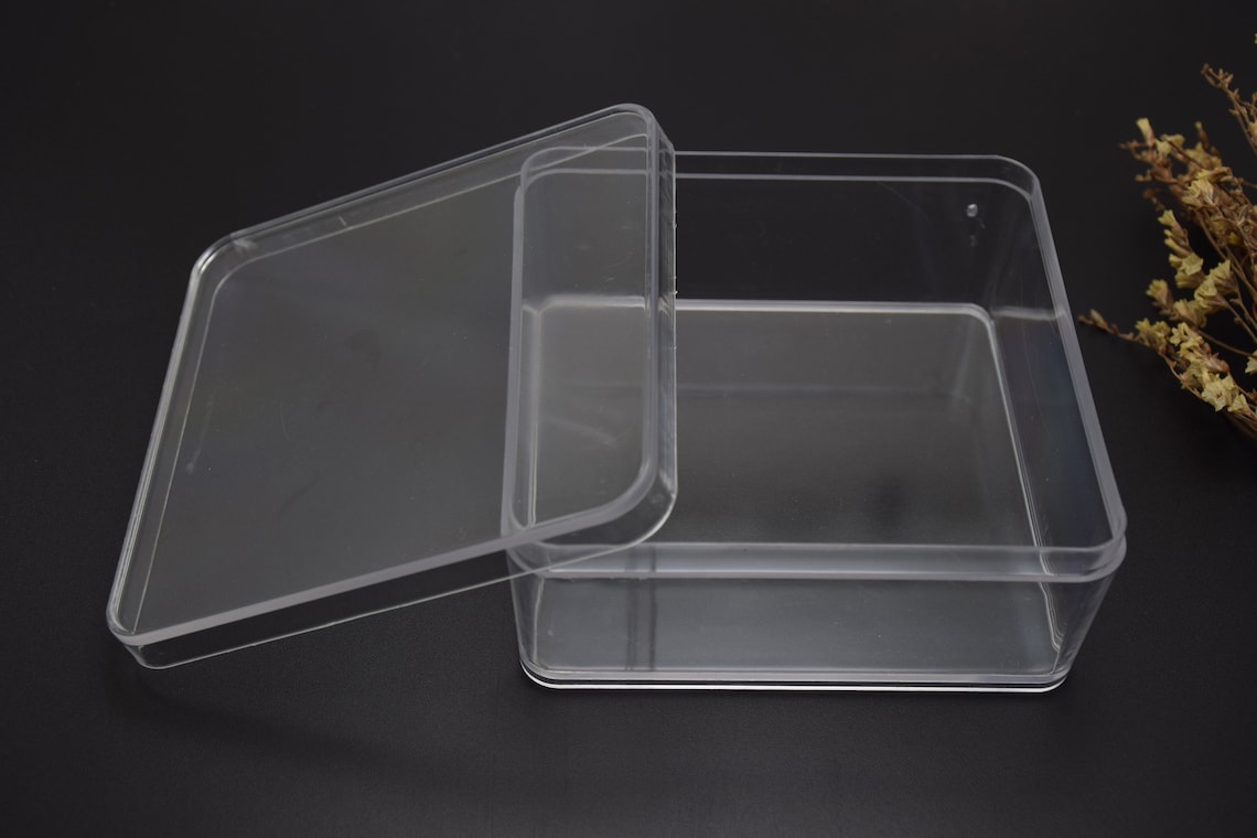 2pieces 95mmx95mmx40mm Square Clear Plastic Boxtransparent | Etsy