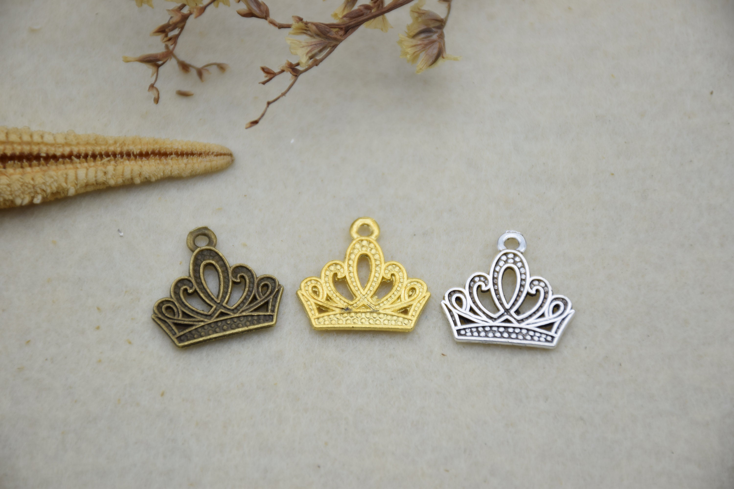 20 Crown Charm Pendant,queen Crown Charm,princess Crown Charm,necklace ...