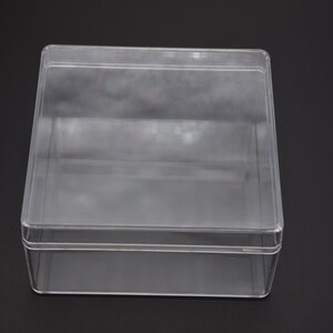 2pieces 105mmx105mmx50mm Square Clear Plastic Box,transparent Ps Box ...