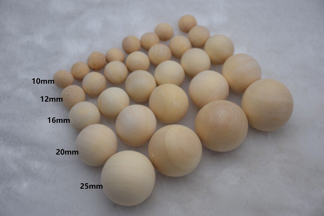 Unfinished Solid Round Wood Ball Beads NO HOLE Findings,natural Wooden ...