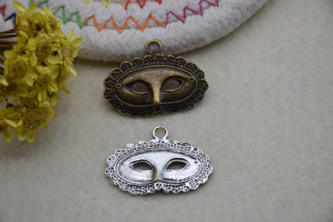 12 Mask Charm Pendant,party Mask Ornament Necklace Charm,jewelry Charm ...
