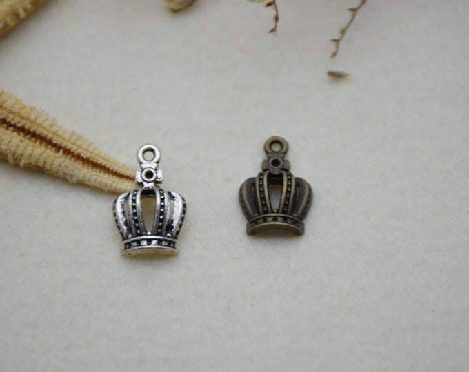 20 Crown Charm Princess Crown Charm Queen Crown Charm Regal Royal Charm ...