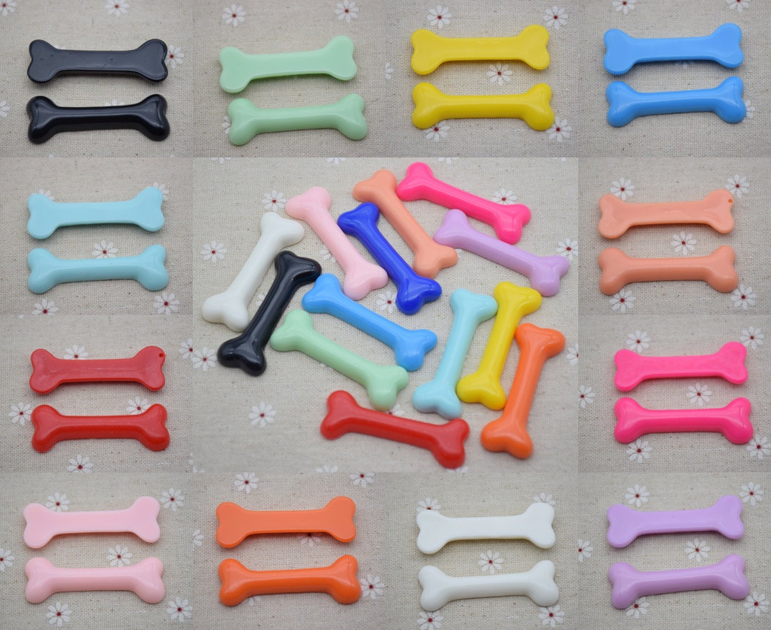 10 Resin Cabochons Dog Bone Flat Back Cabochon Charms DIY Craft ...