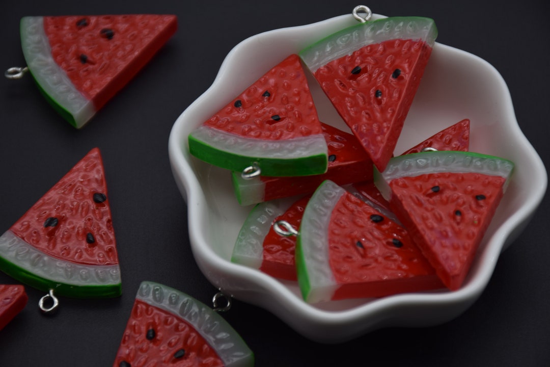 12 Resin Watermelon Slice Charms Earring Necklace Bracelet Bead ...
