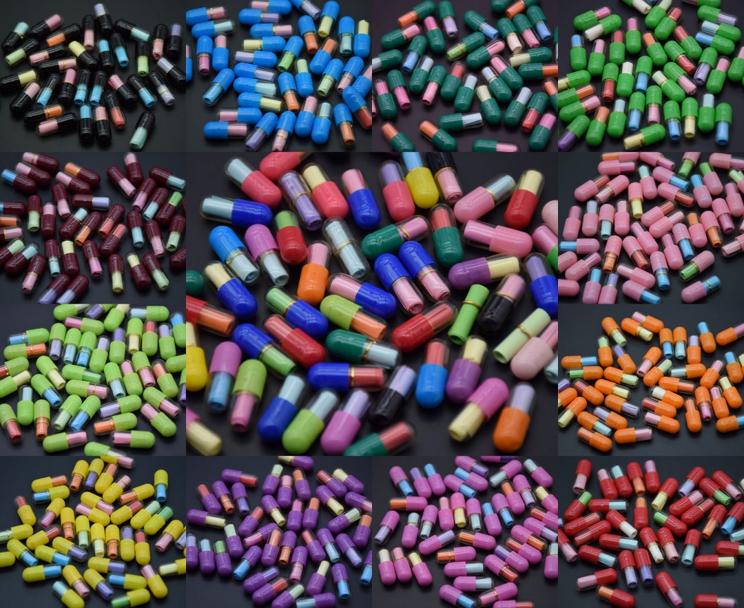 100 Kawaii Pill Capsule,wish Faux Pill,clear Secrect Blank Message Note ...