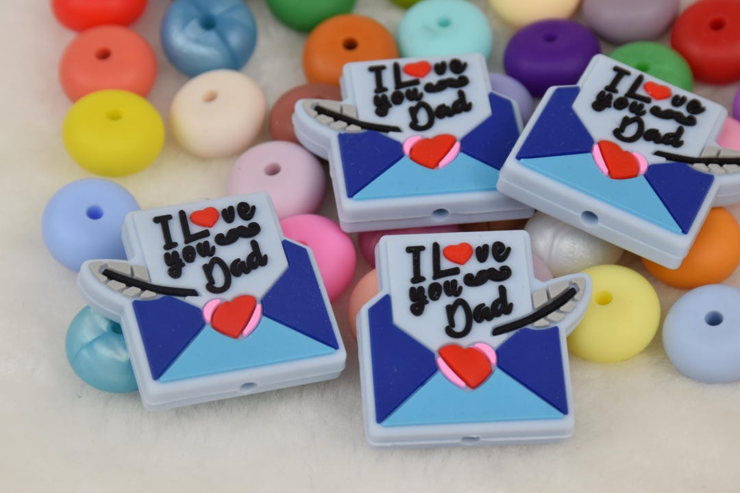 I Love You Dad Father Day Silicone Beads,silicone Focal Beads,charms ...