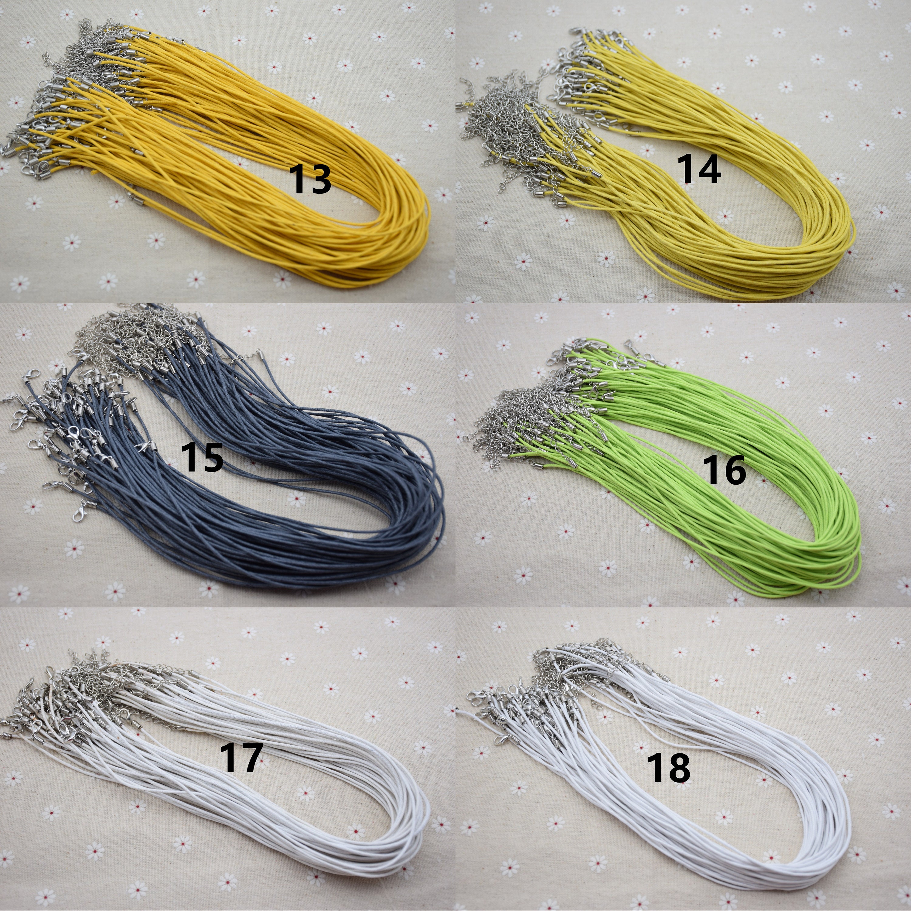 10 Cotton Cord Necklaces 17 Inch Length With 2 Inch Extension - Etsy