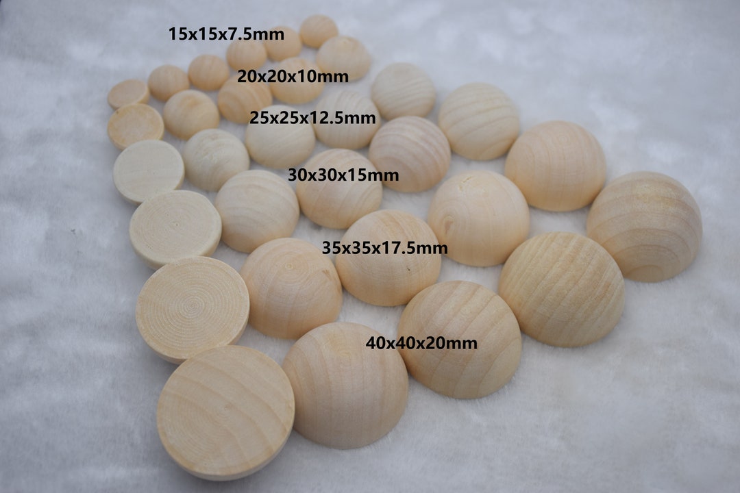 Unfinished Solid Wood Half Ball Dome Findings,natural Wooden Hemisphere ...