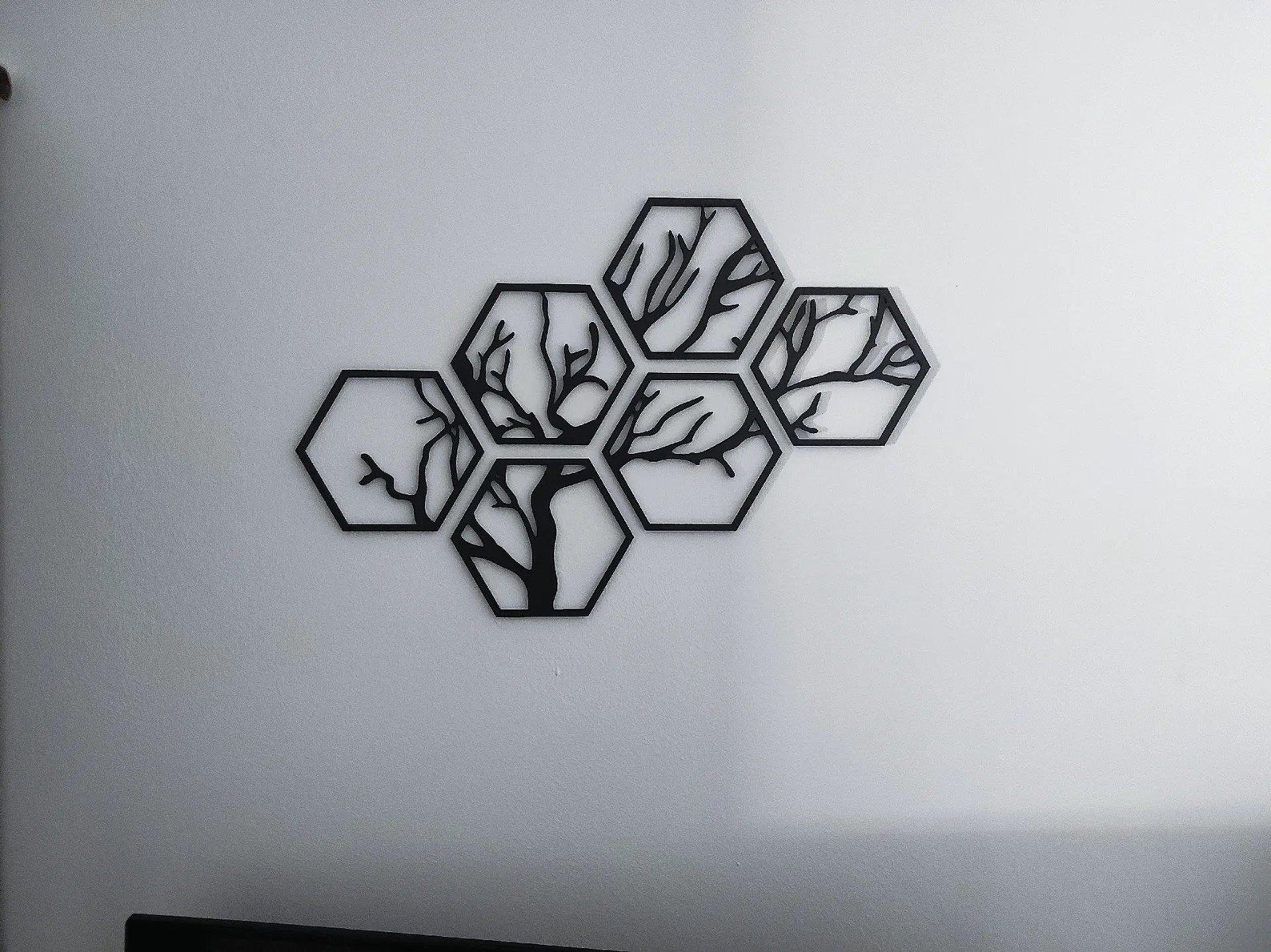 3D Hex Tree Wall Art: Geometric Nature Decor (3MF Digital File) - Etsy