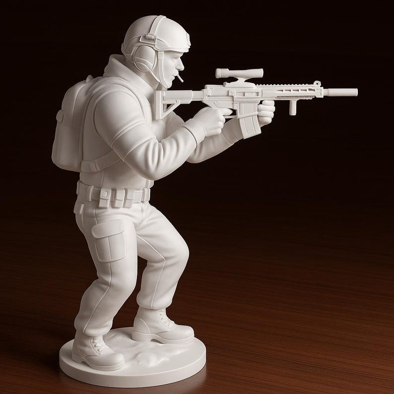 3D Printable Sniper Soldier STL File: Tactical Military Figurine ...