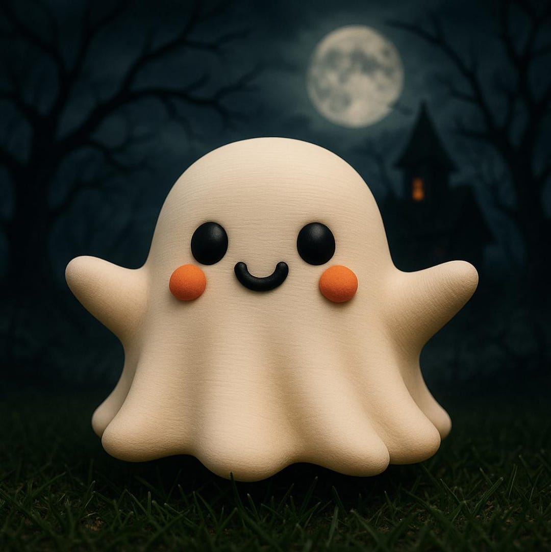 Cute Ghost STL File for 3D Printing – Kawaii Halloween Ghost Model ...