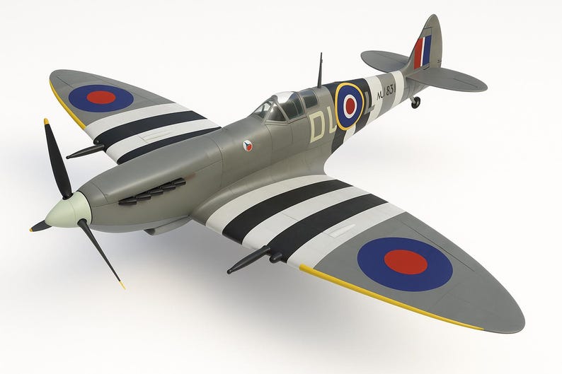 Spitfire WWII Fighter Plane STL File – 3D Printable RAF Warbird Model ...
