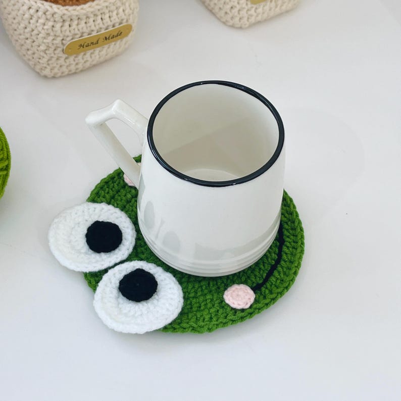 Easy No Sew Frog Coaster Crochet Pattern PDF, Cute Mug Rug for ...