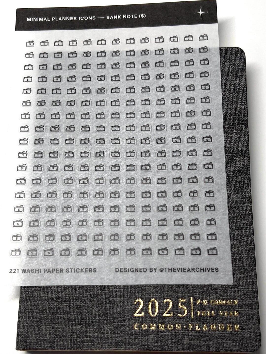 Tiny Minimal Icons Planner Sticker Sheet - Bank Notes / Cash / Money ...