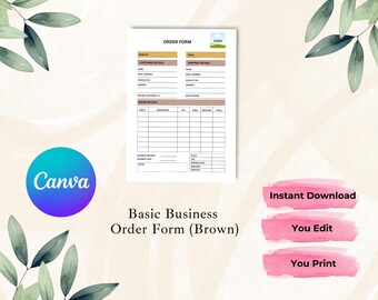 Editable Basic Order Form - Etsy