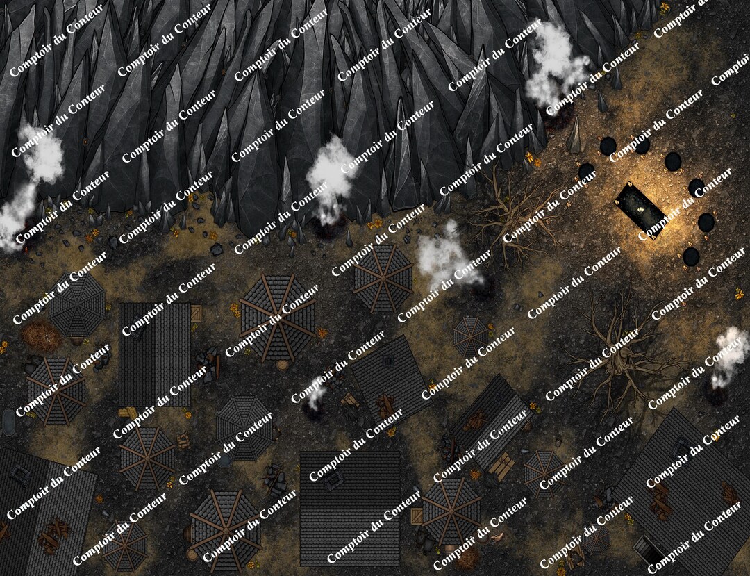 Game Map PNG Format Volcanic Village Dungeon and Dragon dnd 11,520 X ...