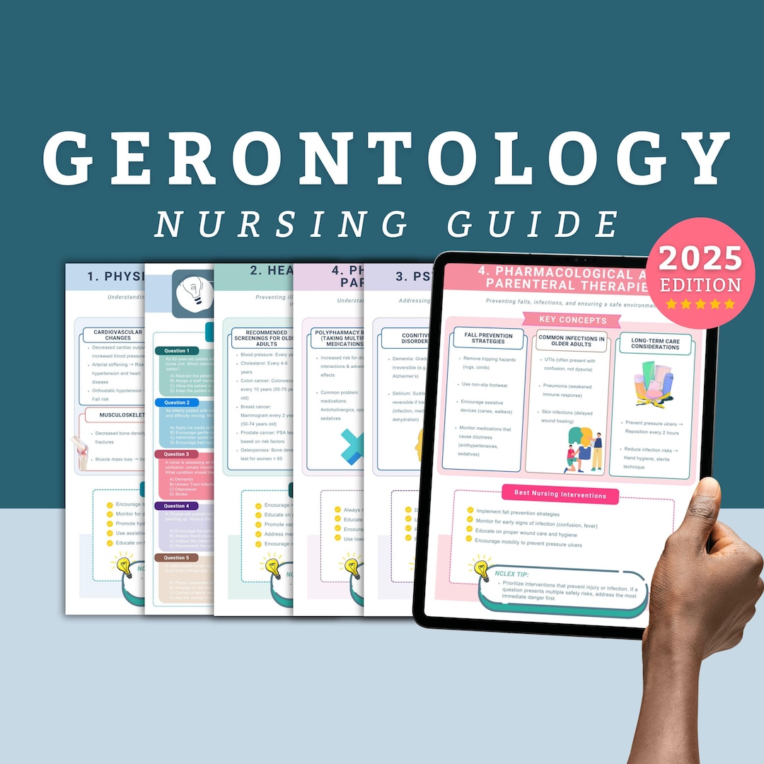 Geriatric Nursing Study Guide: NCLEX Review, Gerontology Notes (PDF ...