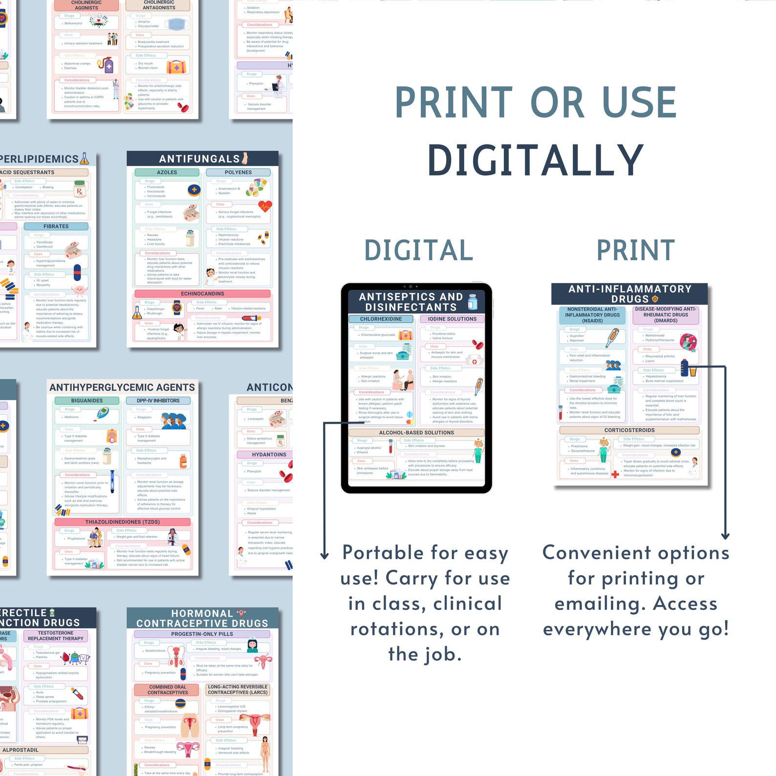 Pharmacology Cheat Sheet Bundle, NCLEX Study Guide, Nursing ...
