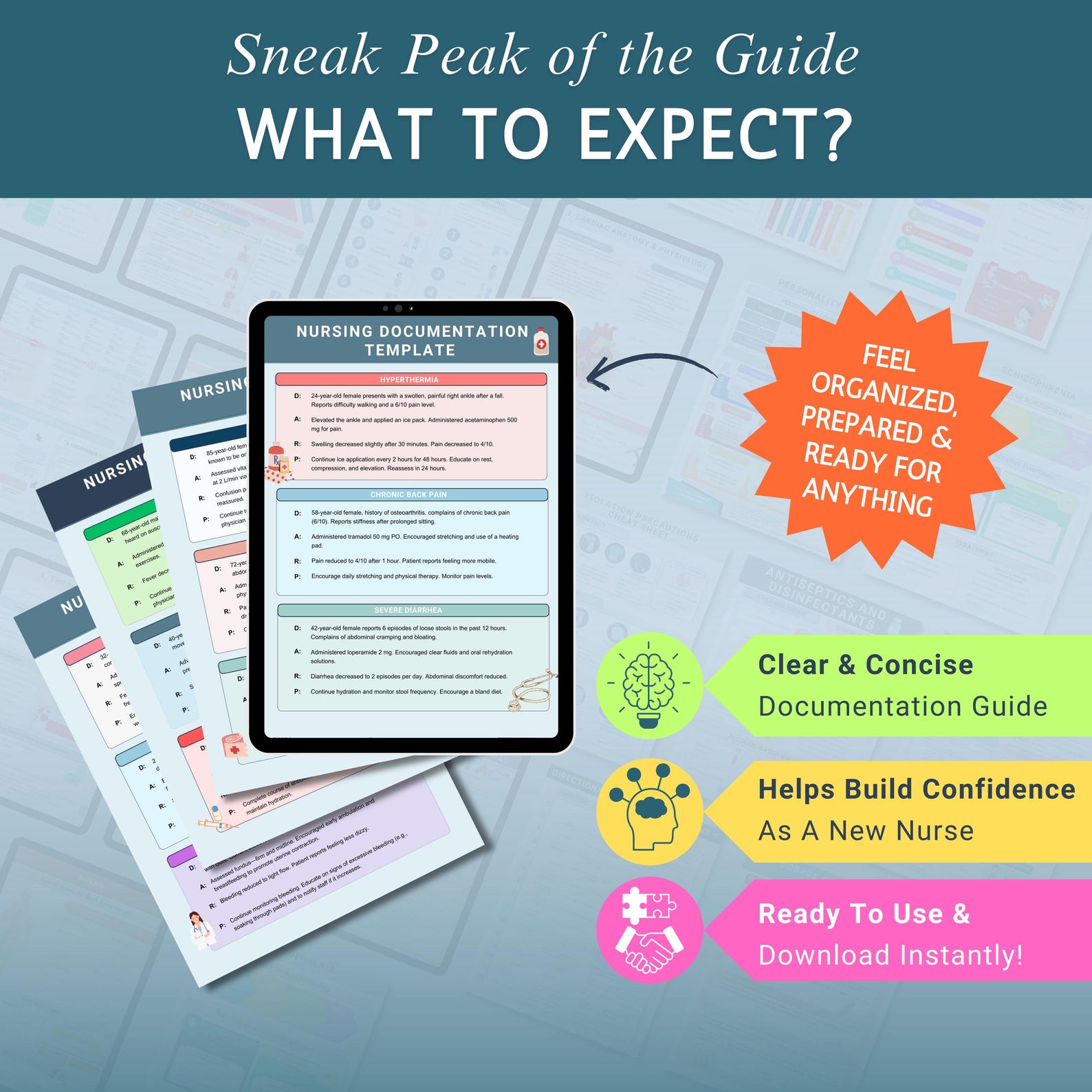 Nursing Documentation Template, Nurse Charting Guide, Documentation ...