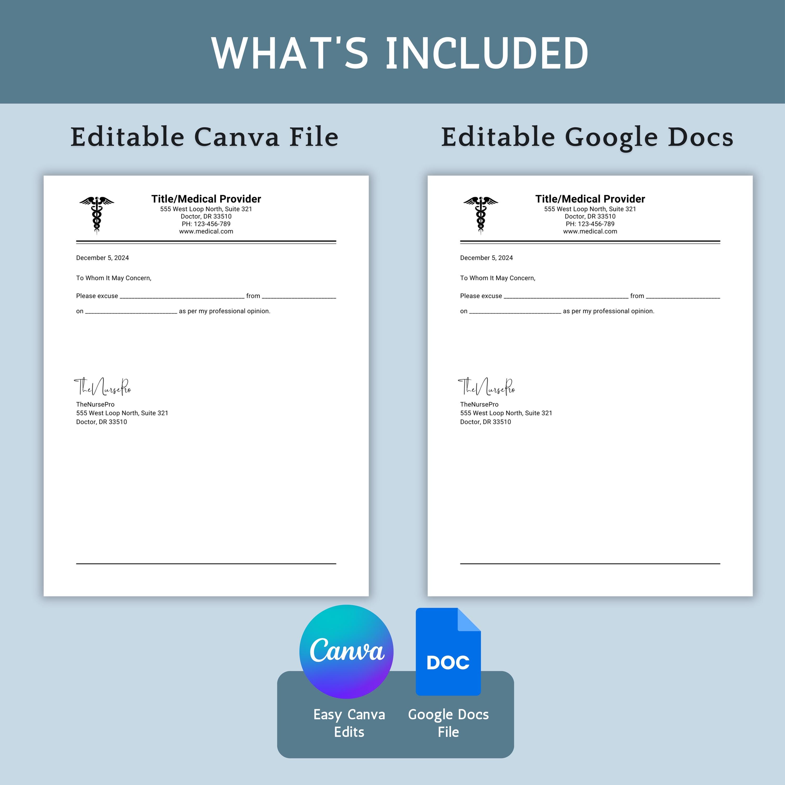 Editable Doctor Excuse Note, Medical Excuse Note, Excuse Letter ...