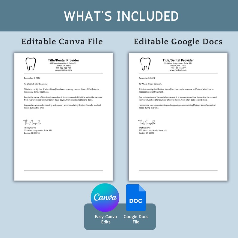 Dentist Excuse Note Template, Excuse Note Template, Dentist Excuse ...