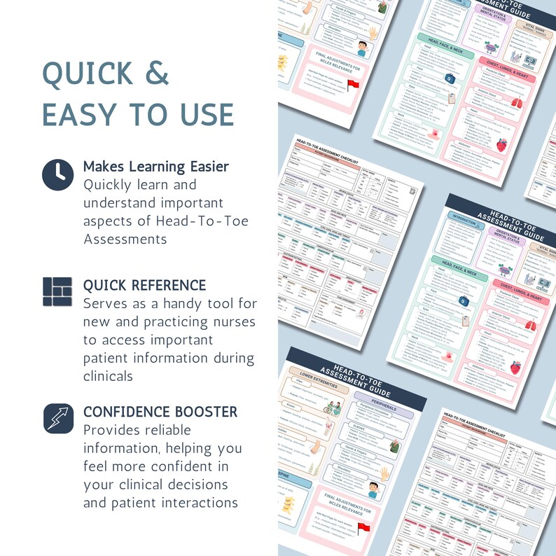 Head to Toe Assessment Guide, Nursing Assessment, Assessment Sheet ...