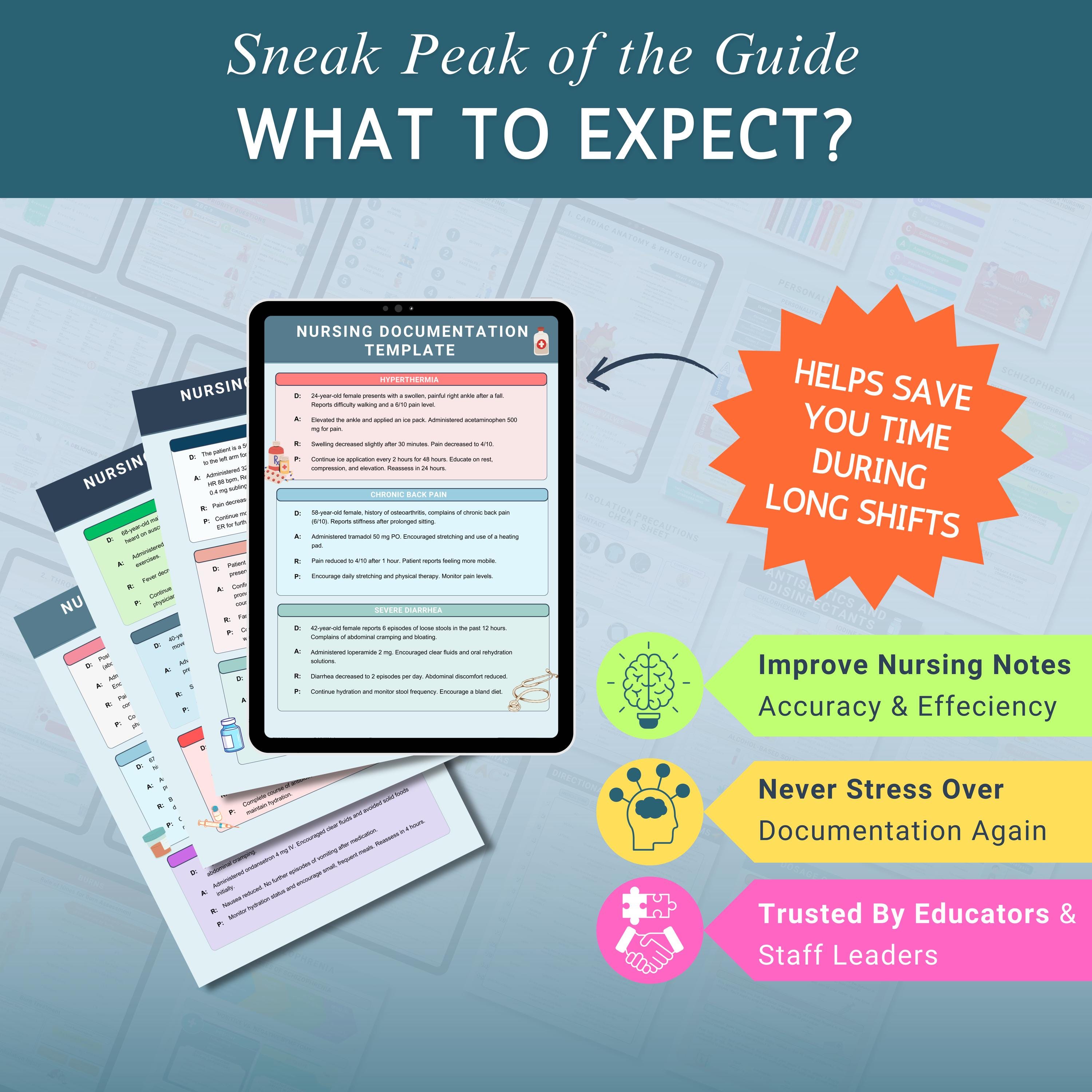 Nursing Documentation Template, Nurse Charting Guide, Documentation ...