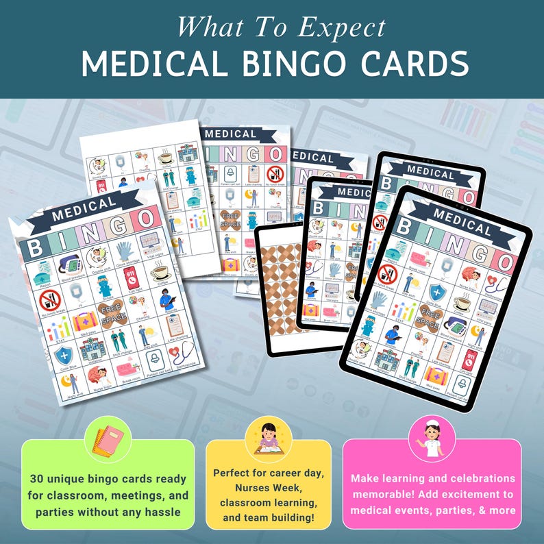 Medical Bingo, Nurse Bingo Cards, Nurse Week Games, Nursing School ...
