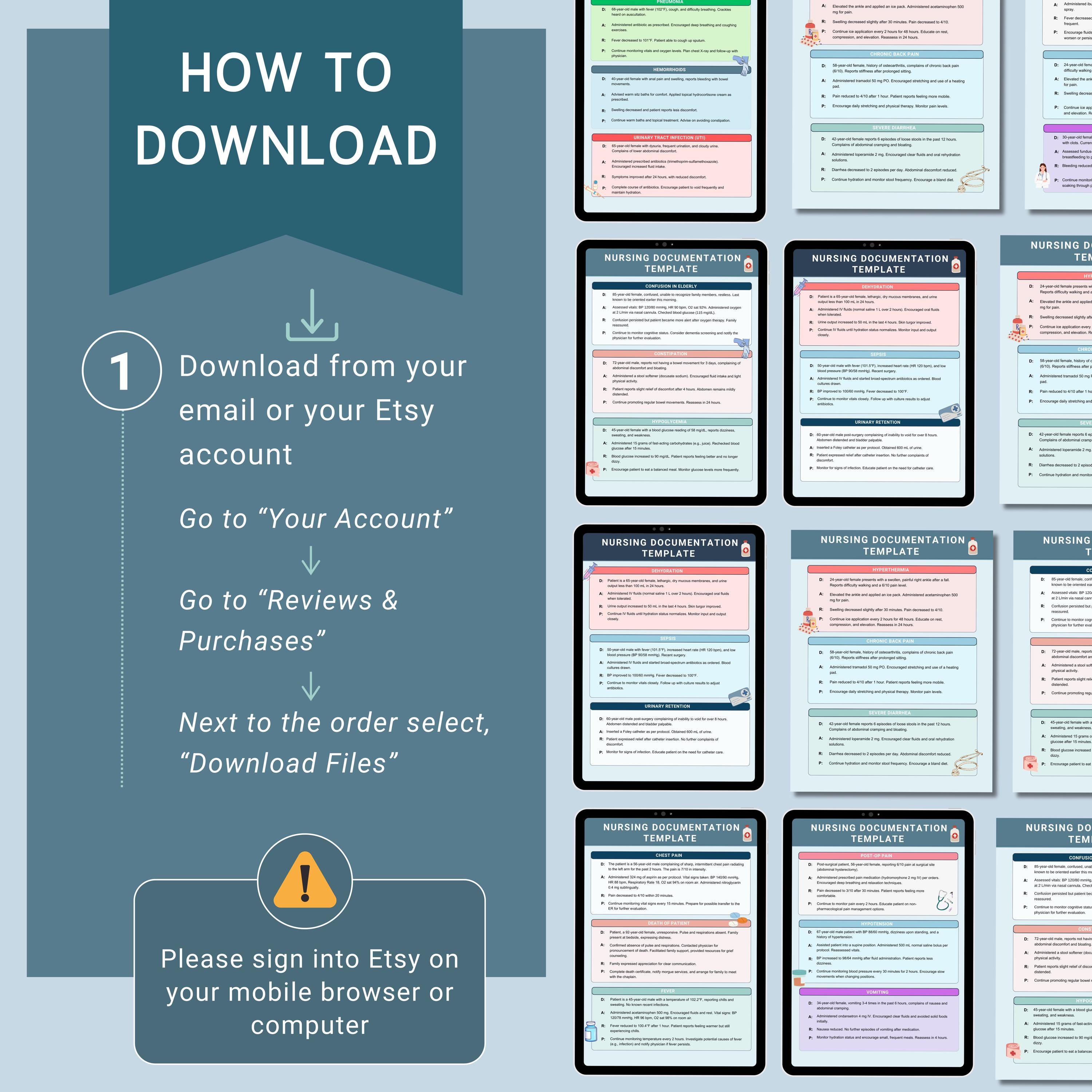 Nursing Documentation Template, Nurse Charting Guide, Documentation ...